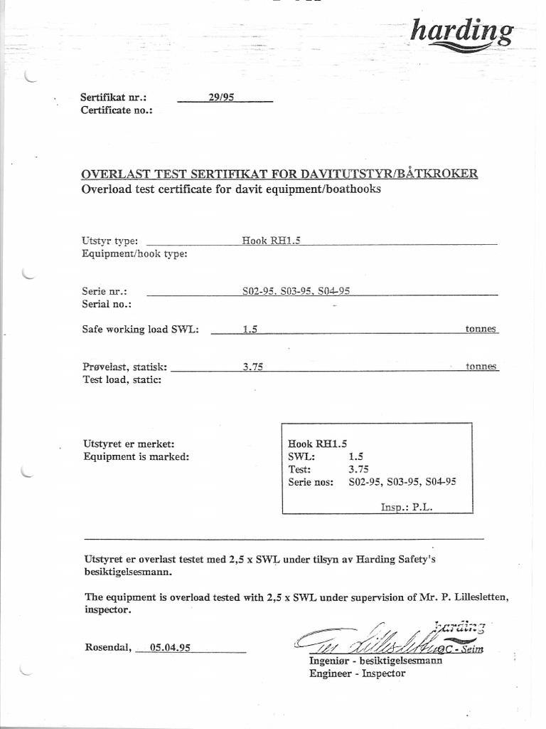 Rescue Boat Hook Certificate | PDF