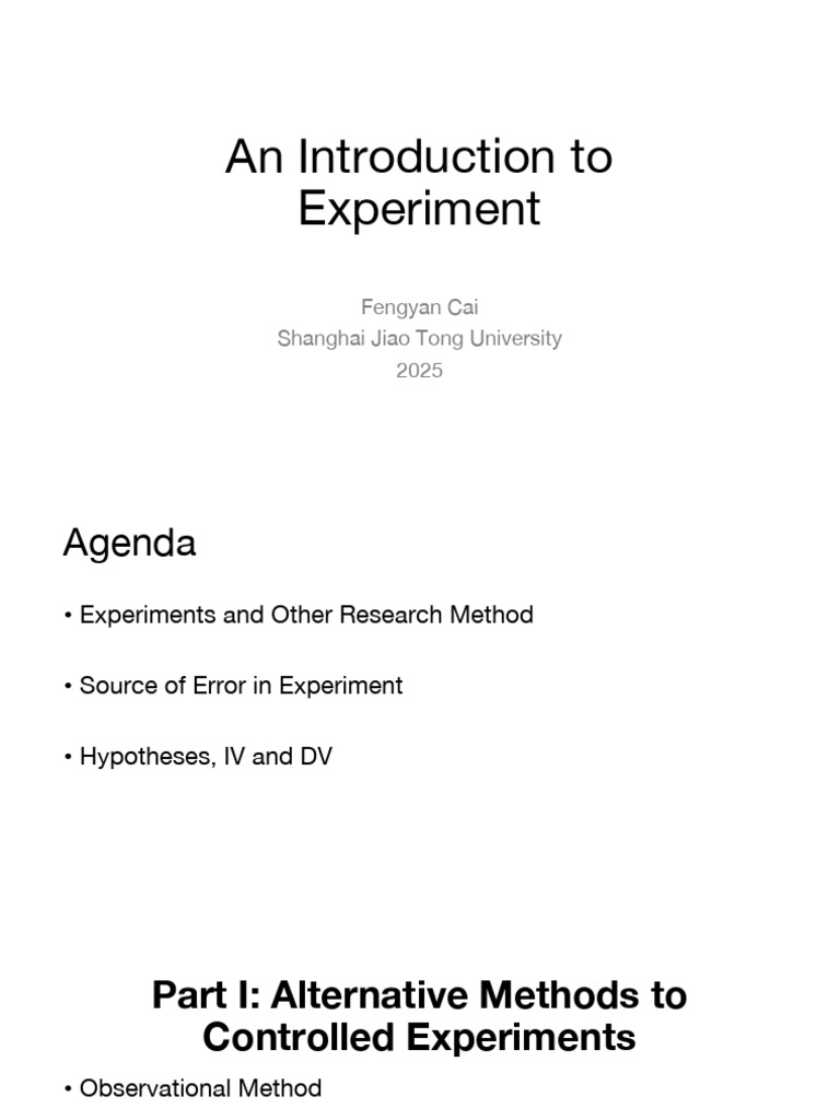 1-An Introduction To Experiment-Cindy 2024 | PDF | Experiment | Causality