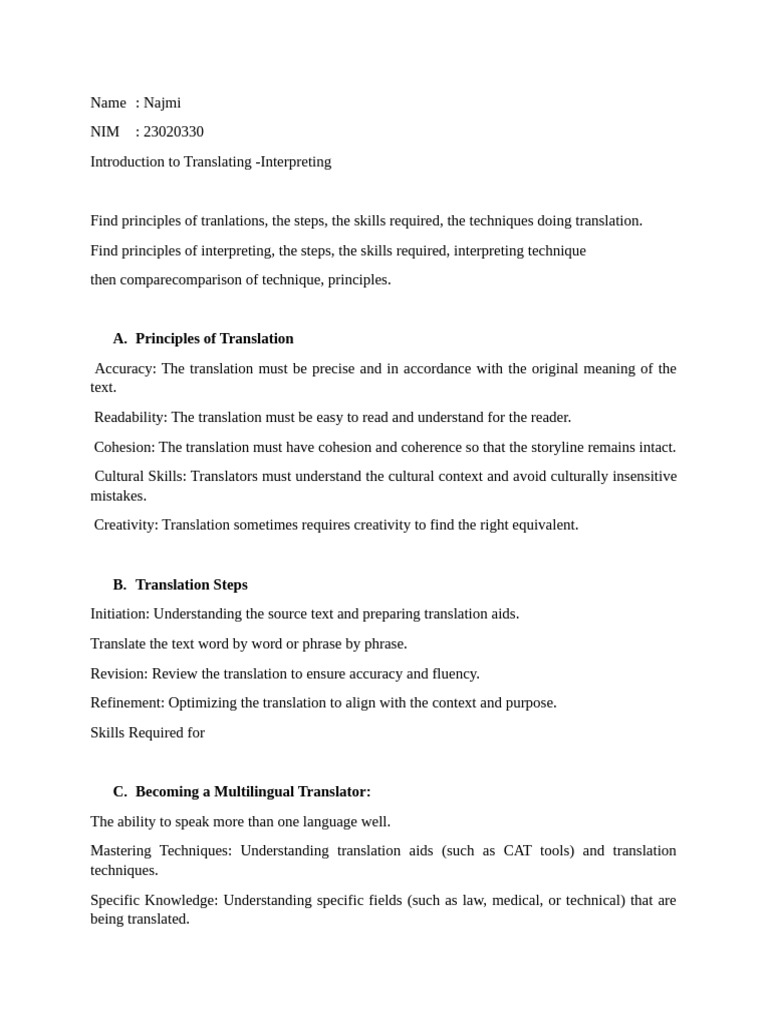 Introduction to Translating -Interpreting_translate | PDF | Translations | Language Interpretation