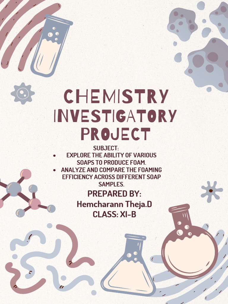 Blue and White Doodle Science Project Cover A4 Document | PDF
