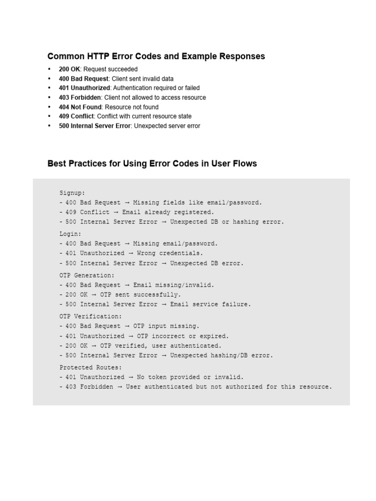 HTTP Error Codes | PDF