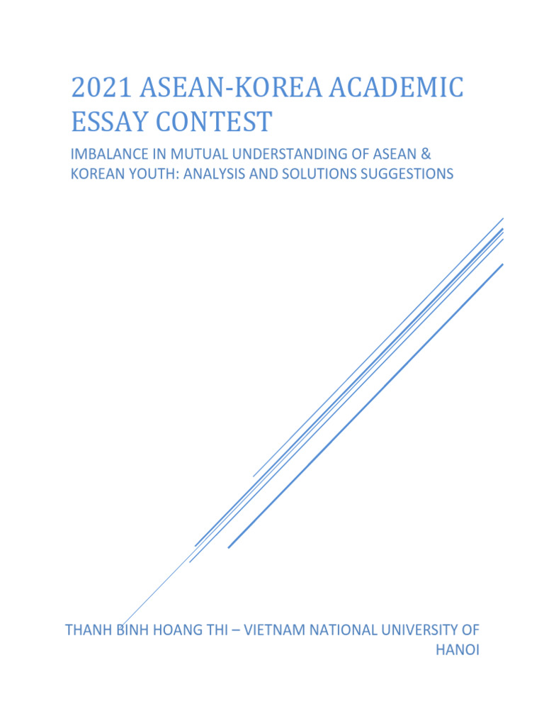 (Binh) 2021 ASEAN-Korea Academic Essay Contest Official | PDF | South ...