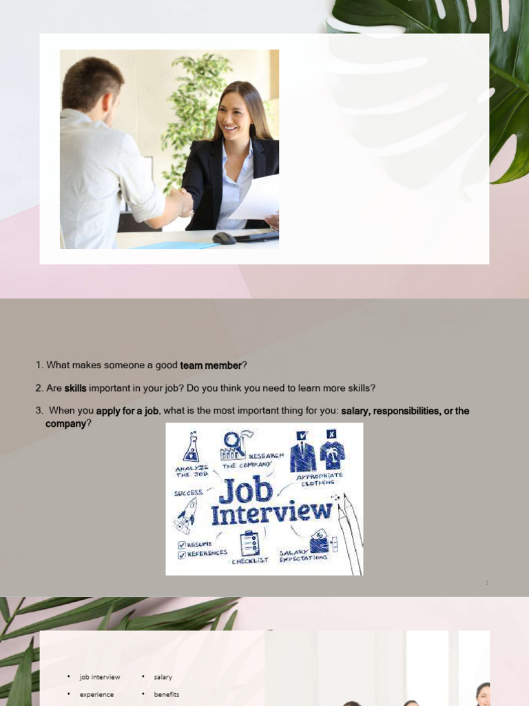 English For A Job Interview | PDF | Job Interview | Learning