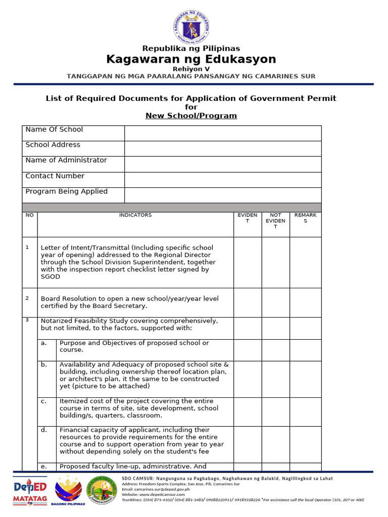 Required Documents for New School Permit | PDF