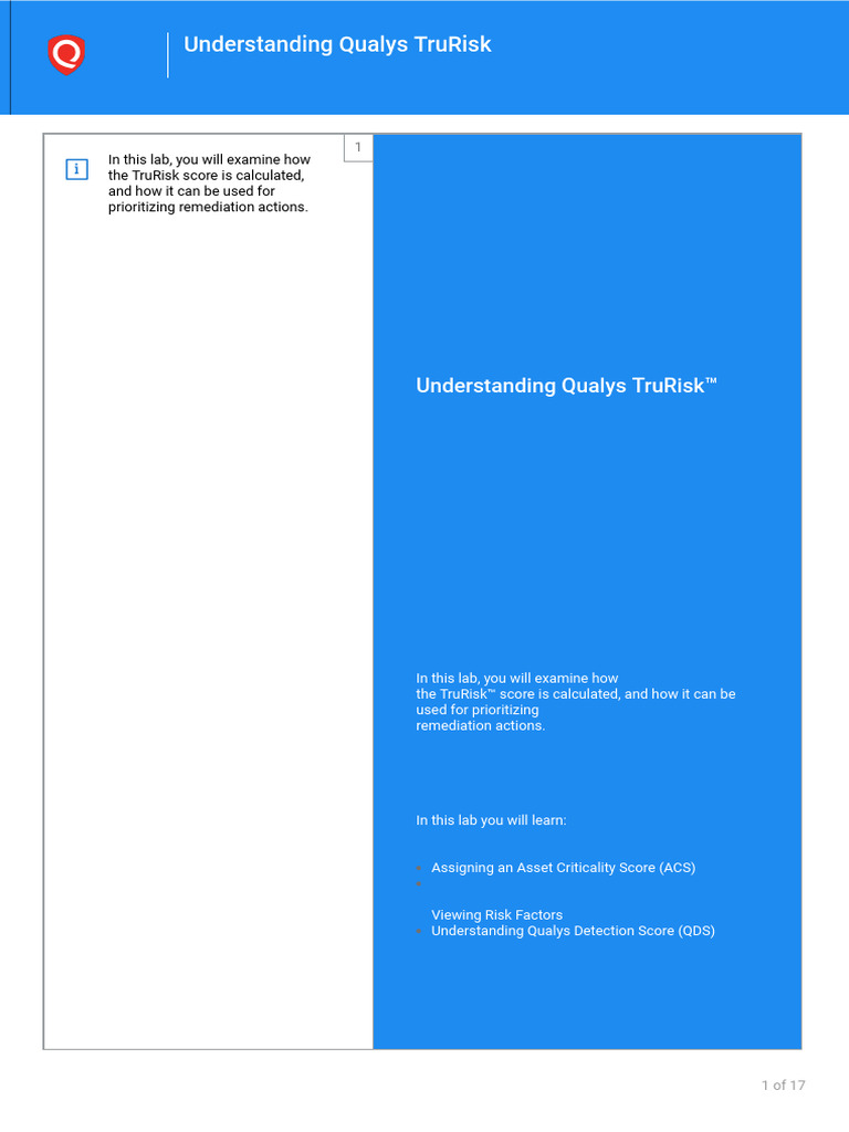 Calculating Qualys TruRisk Score | PDF | Information Technology | Computing