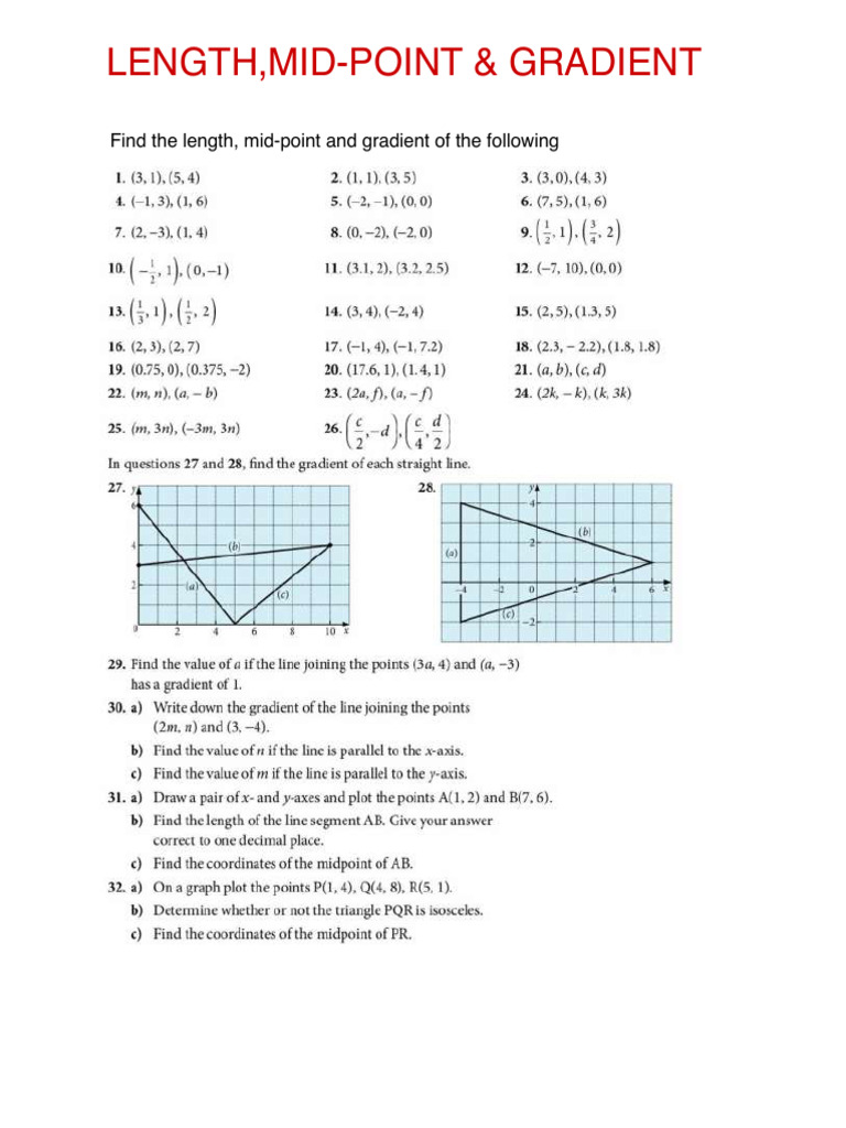 Ig-53 Length, Mid-Point & Gradient | PDF