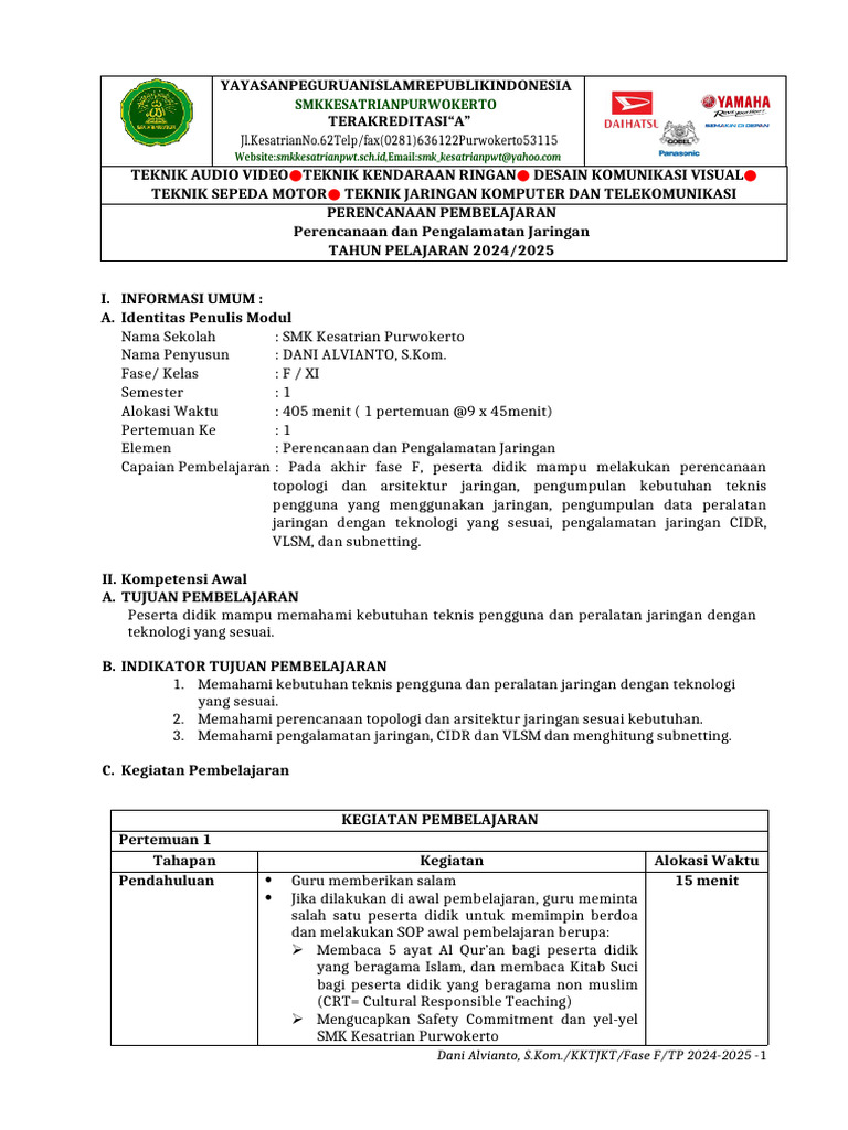 PP TP 2425-Kktkj - Dani Alvianto-Kelas Xi | PDF