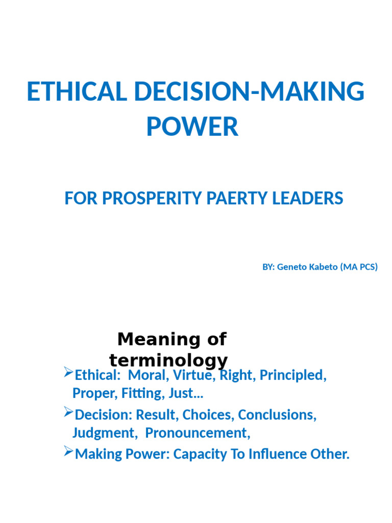 Decision Making Power | PDF | Decision Making | Accountability