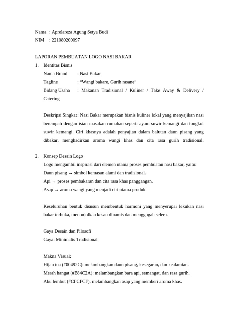 Laporan Logo Nasi Bakar | PDF