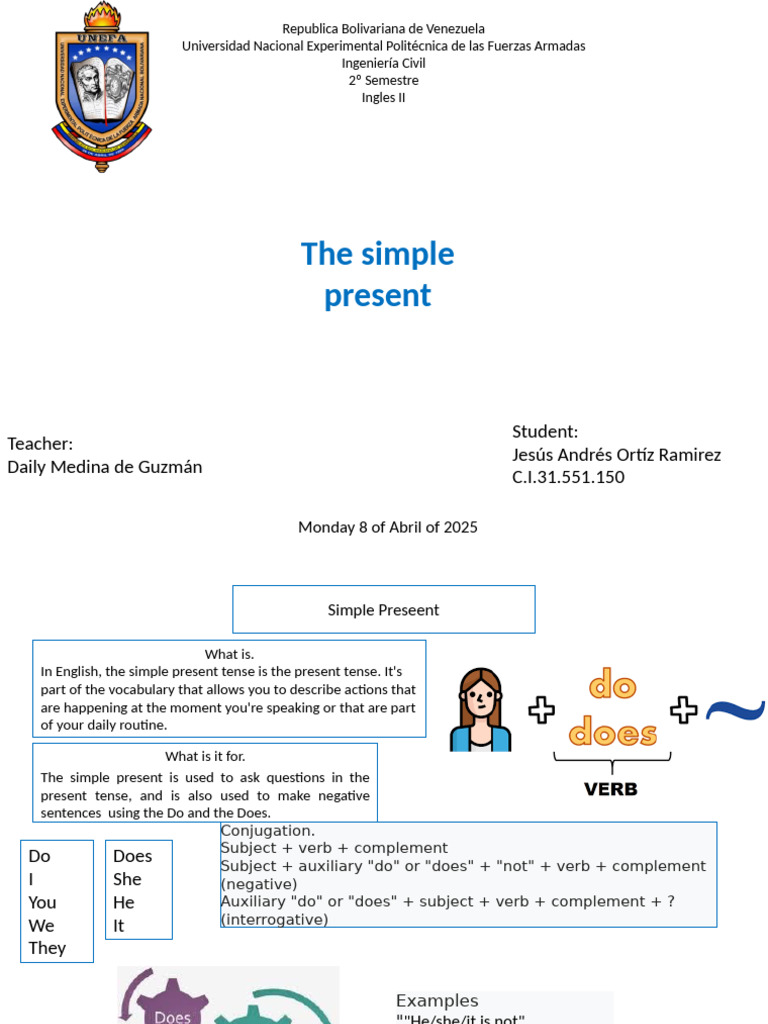 El Presente Simple Cuadro Mixto | PDF