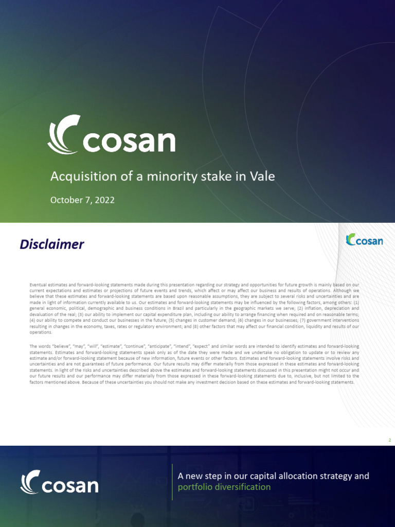 Cosan Vale Minority Stake | PDF | Equity (Finance) | Derivative (Finance)