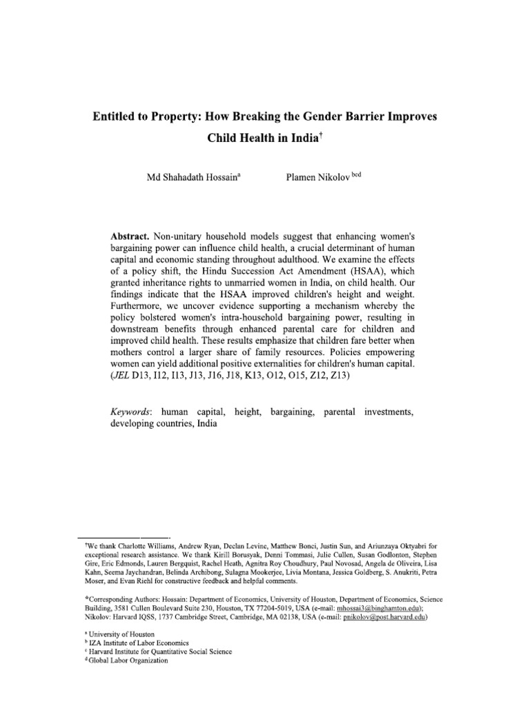 Entitled To PropertyHow Breaking The Gender Barrier Improves Child ...