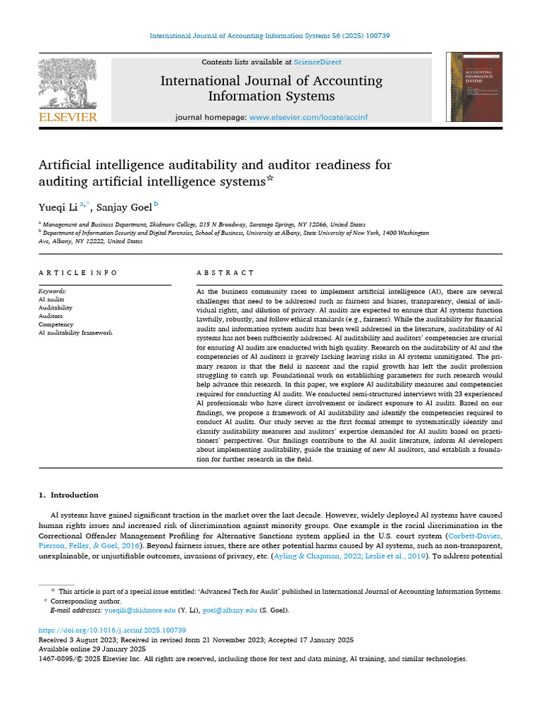 AI Auditability and Auditor Readiness For Auditing AI Systems | PDF ...