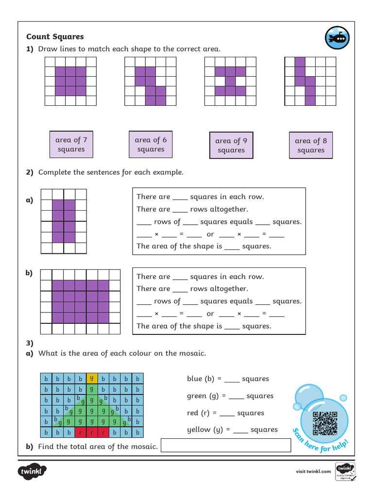 Horizontal Format - Counting Squares | PDF