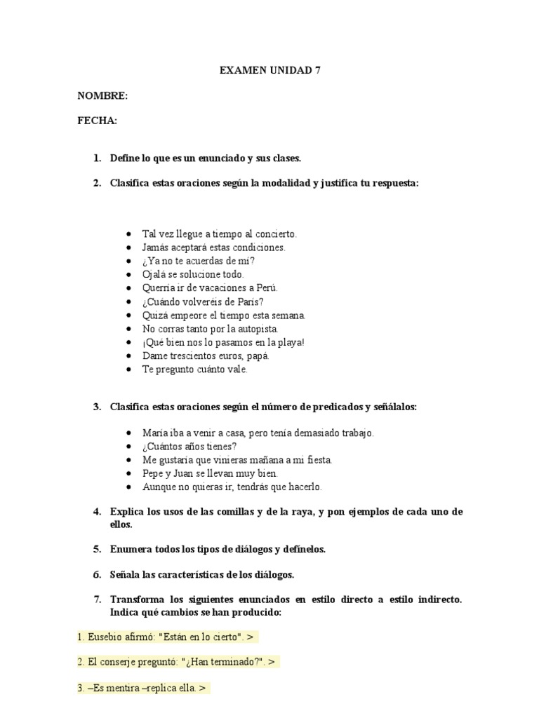 Examen 7 | PDF | Artes del Lenguaje y Comunicación | Poesía