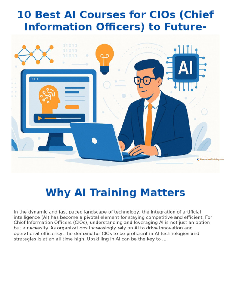 10 Best Ai Courses For Cios (Chief Information Officers) To Future ...