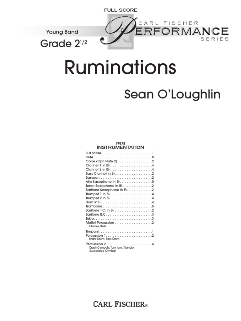 Ruminations for Concert Band Score | PDF | Orchestras | Clarinet