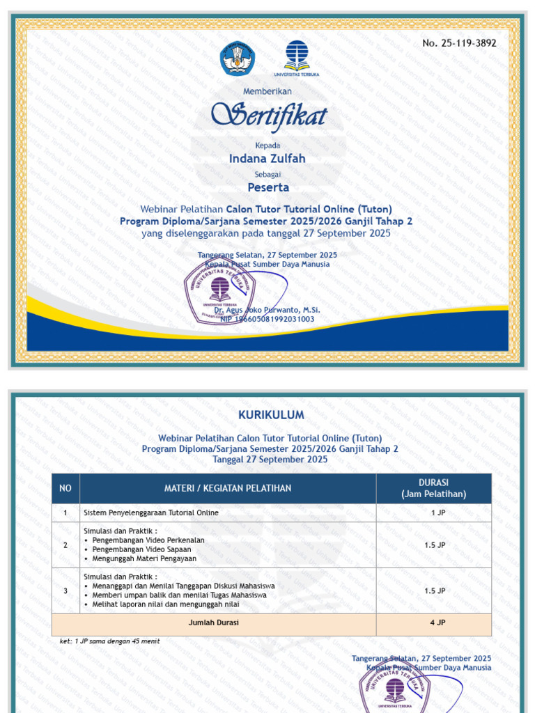 Pelatihan Tutor Online 2025/2026 | PDF