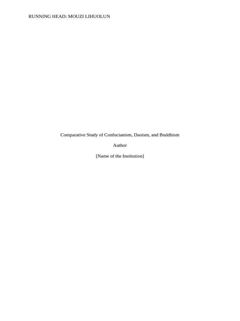 Comparative Study of Buddhism, Confucianism, and Daoism | PDF ...