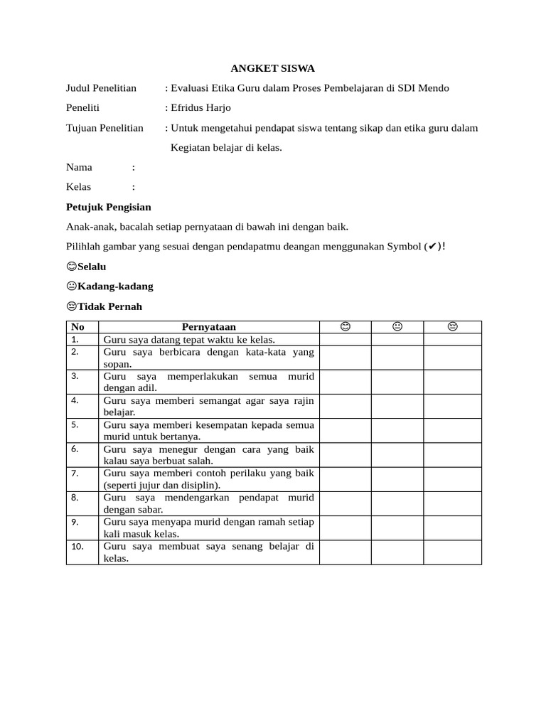 Angket Siswa | PDF