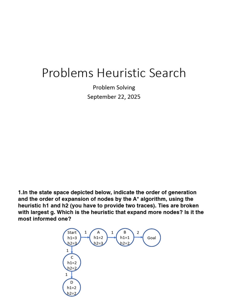 Problem Statements Heuristic Search 22Sep | PDF | Computer Science ...