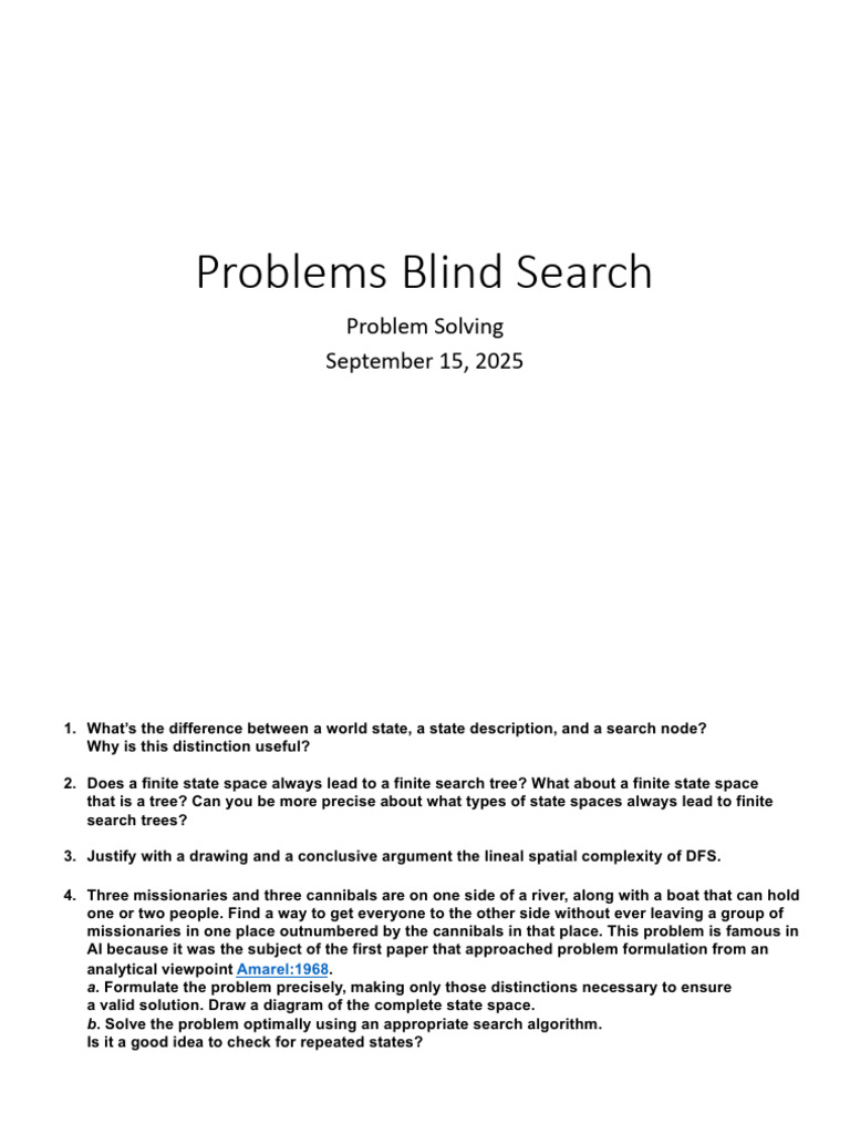 Problem Statements Blind Search 15sep | PDF