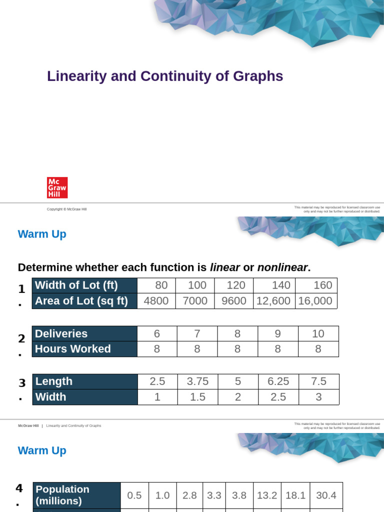 Linearity and Continuity of Graphs | PDF | Function (Mathematics ...