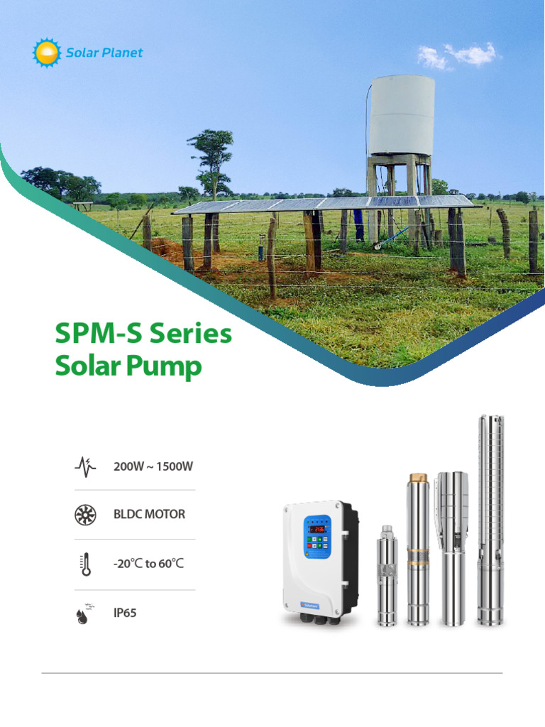 SPM-S Series Solar Pumps Overview | PDF | Pump | Electric Motor