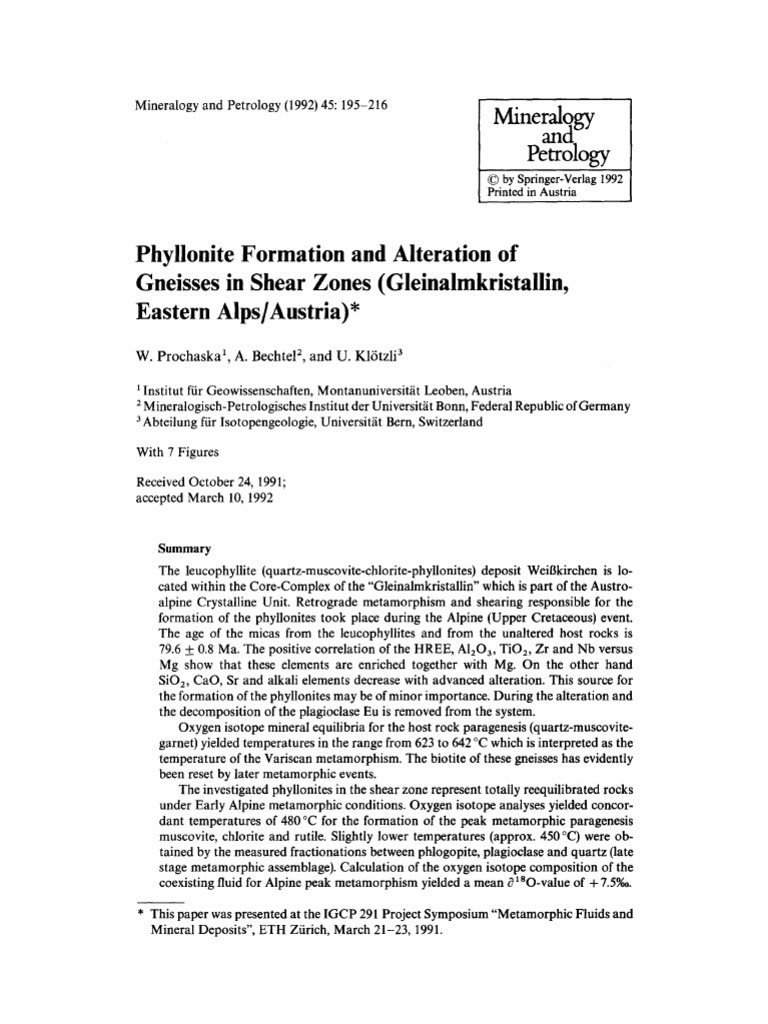 Phyllonite Formation and Alteration of G | PDF | Geology | Rocks
