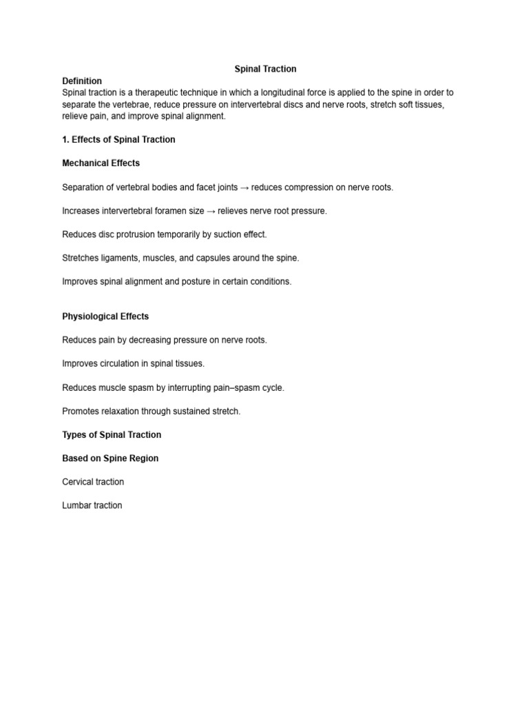 Spinal Traction | PDF | Spinal Cord Injury | Skeletal System