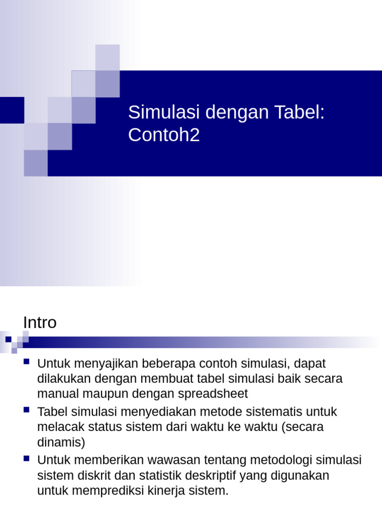 Simulasi Sistem Antrian dengan Tabel | PDF