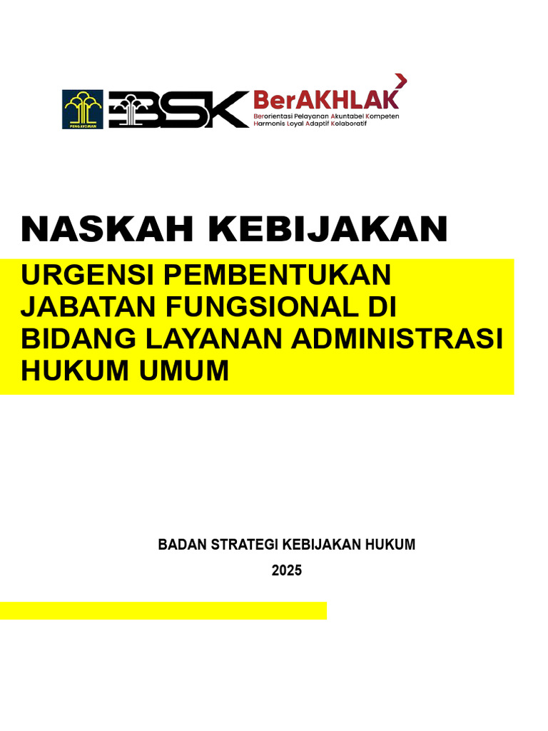 Naskah Kebijakan Pembentukan JF AHU (02 Okt 2025) | PDF