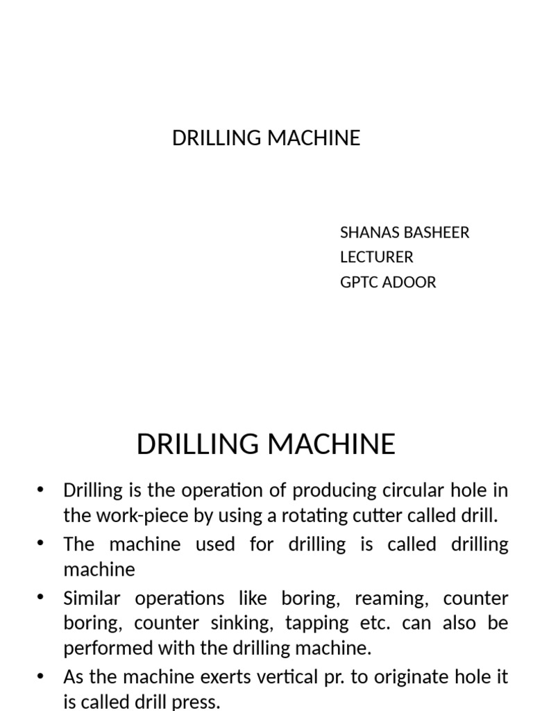 Machine Tool 3023 Full Notes | PDF | Drill | Drilling