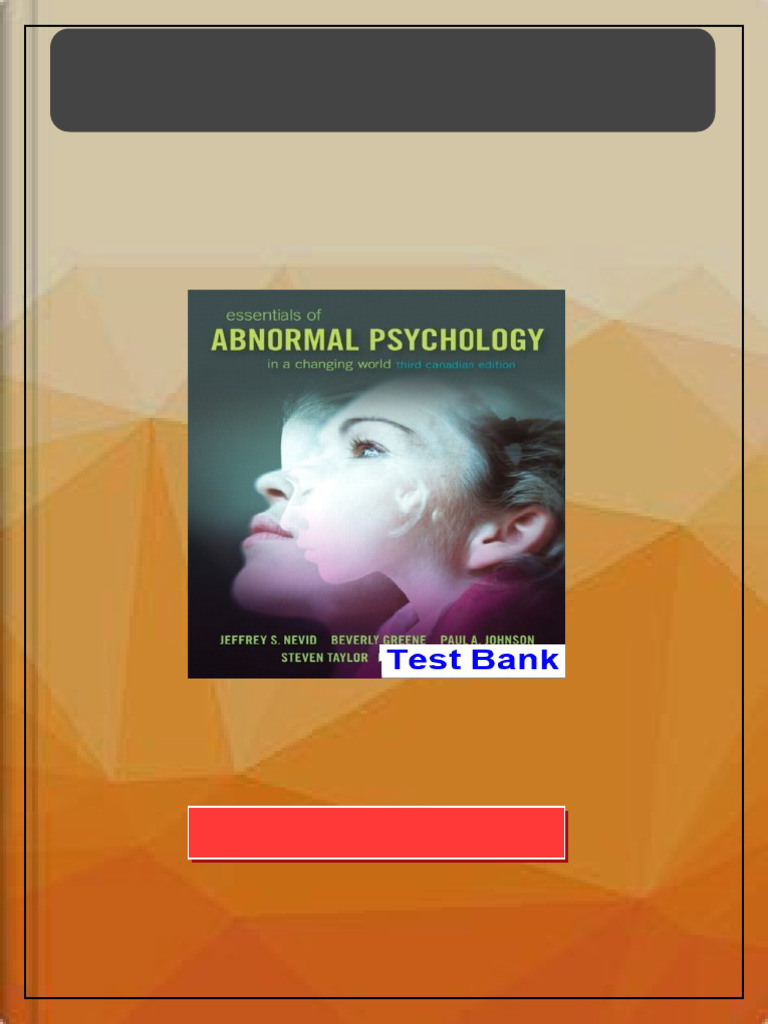 Essentials of Abnormal Psychology Third Canadian Edition Canadian 3rd ...