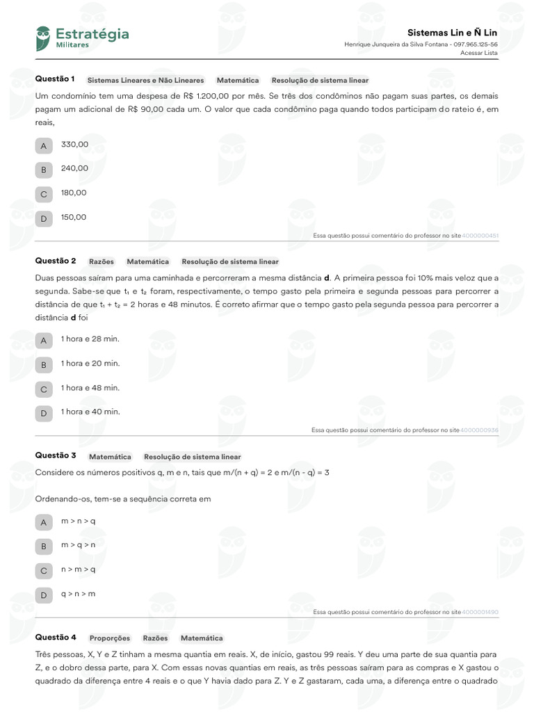Sistema Lin e Ñ Lin | PDF | Café | Número real