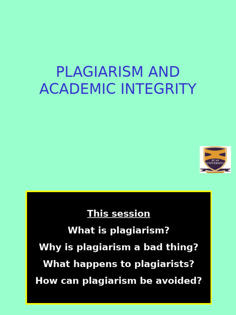 Understanding Plagiarism and Integrity | PDF | Plagiarism | Academic ...