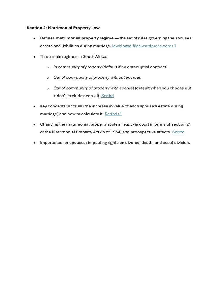 Section 2 - Matrimonial Property Law | PDF