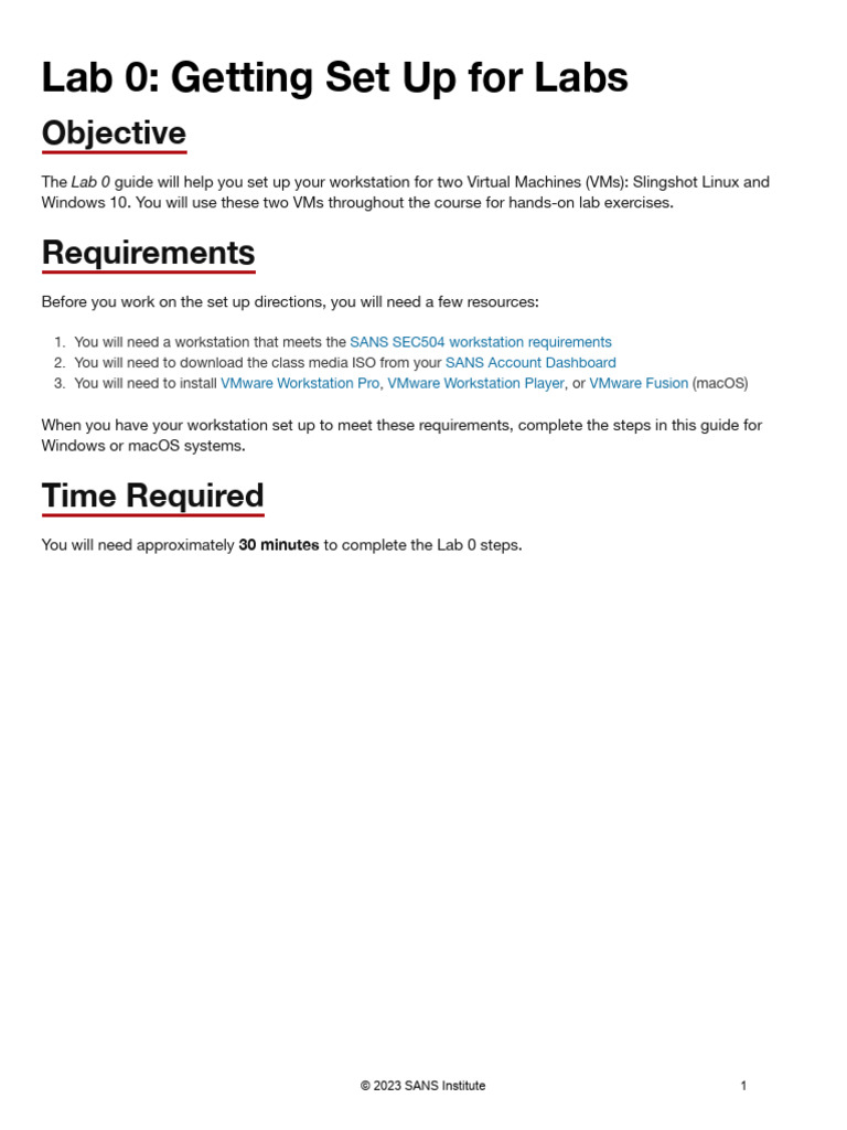 Lab Setup Instructions SEC504 v05 Hide01.Ir | PDF | Virtual Machine | Finder (Software)
