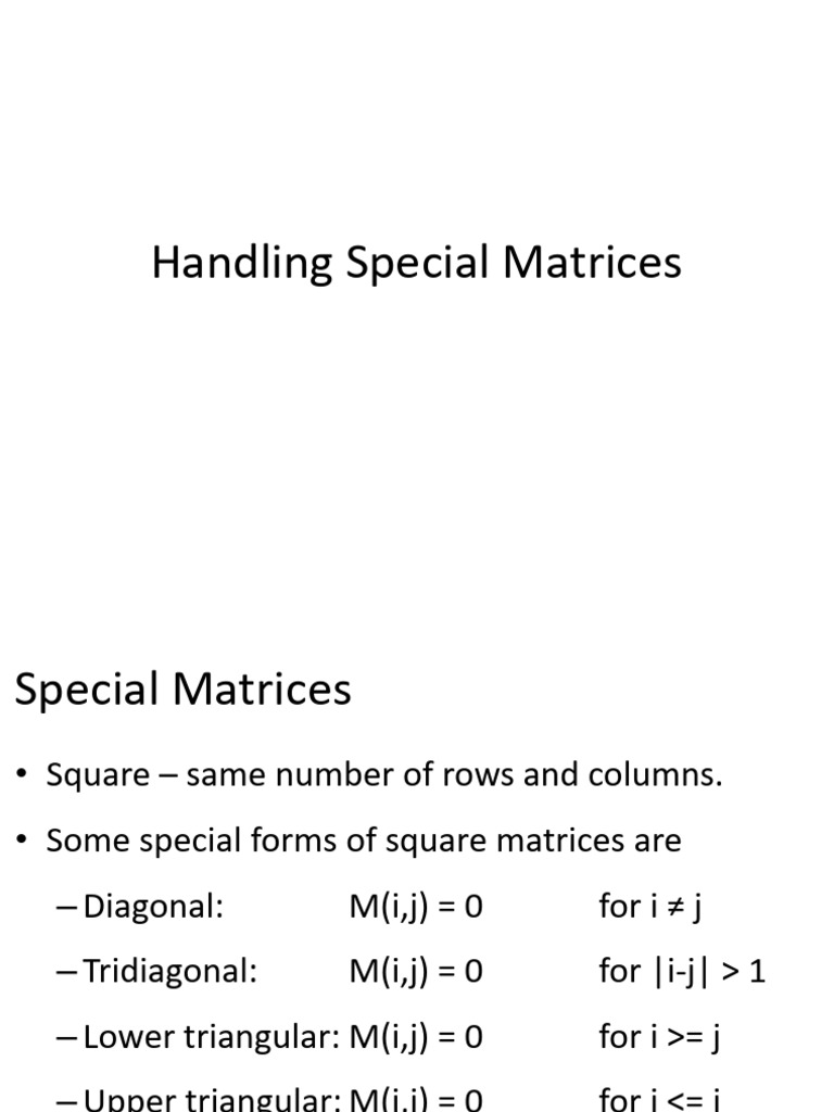 Special and Sparse Matrices | PDF | Matrix (Mathematics) | Linear Algebra