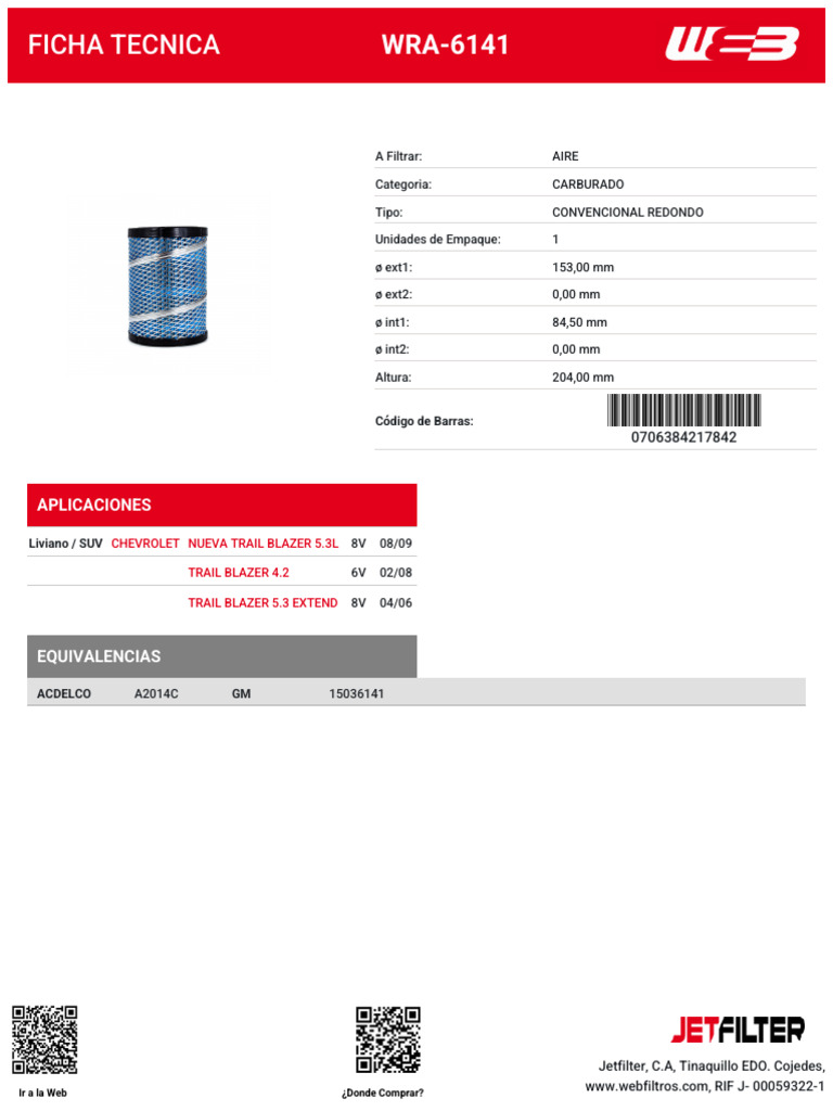 Ficha Tecnica WRA-6141 | PDF