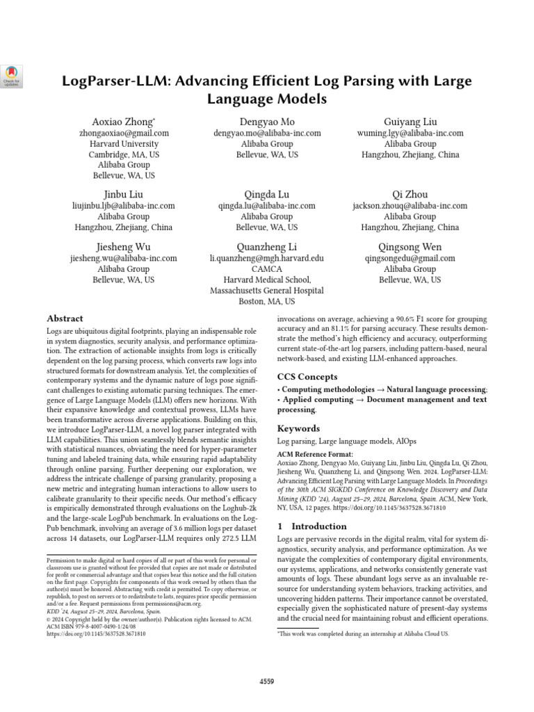 LogParser-LLM：Advancing Efficient Log Parsing With Large Language ...