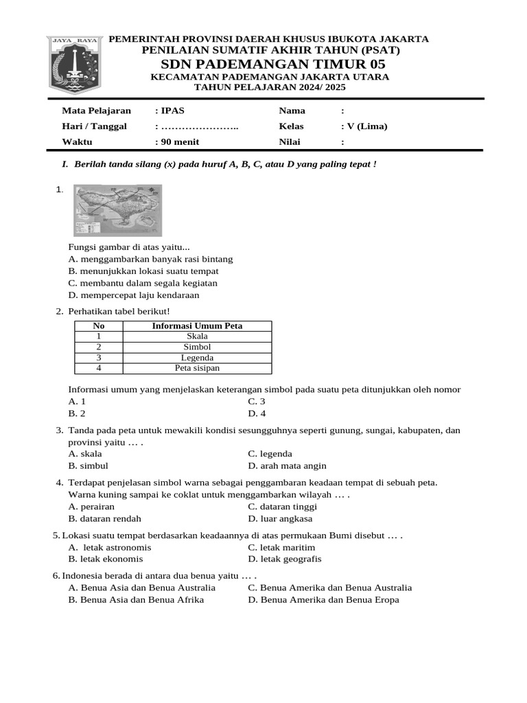 PSAT IPAS Kls.5 2024-2025 | PDF