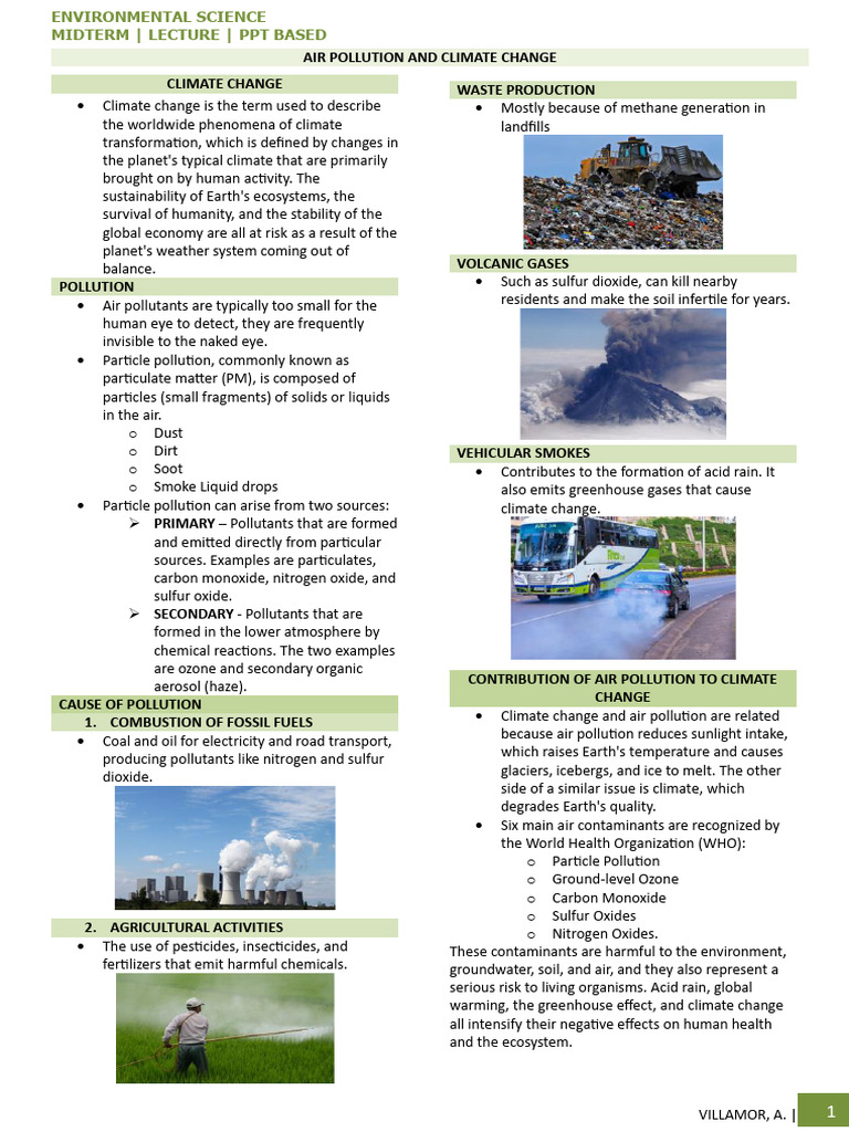 Air Pollution and Climate Change | PDF | Air Pollution | Particulates