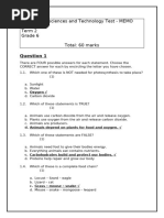 Grade 4 Natural Science Term 2 Test | PDF | Water | Liquids