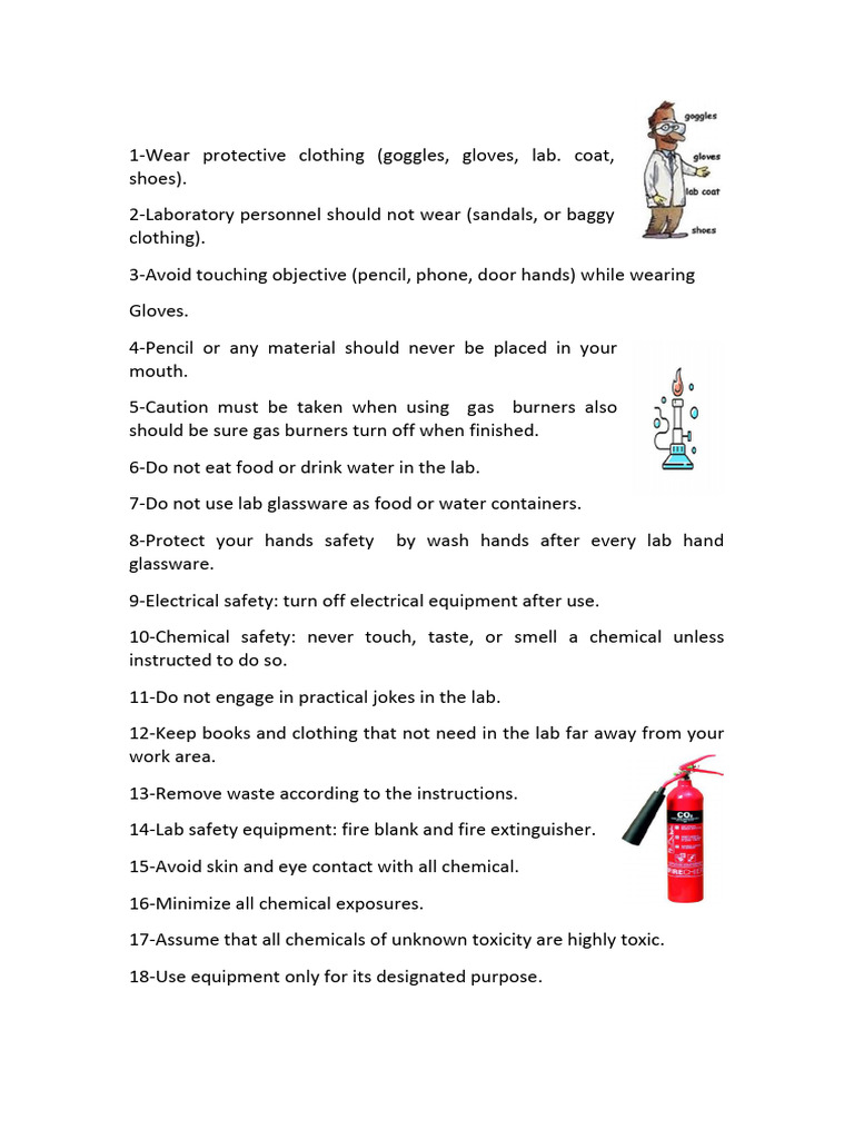 Essential Laboratory Safety Rules | PDF