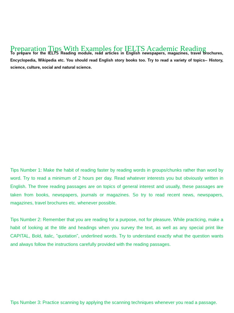 Preparation Tips Along With Examples For IELTS Academic Reading - 1 ...