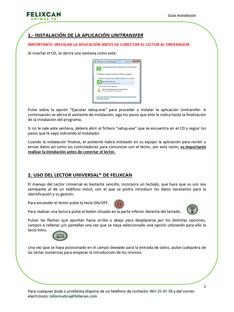 Guía de Instalación de Unitransfer | PDF | Ventana (informática) | Teclado