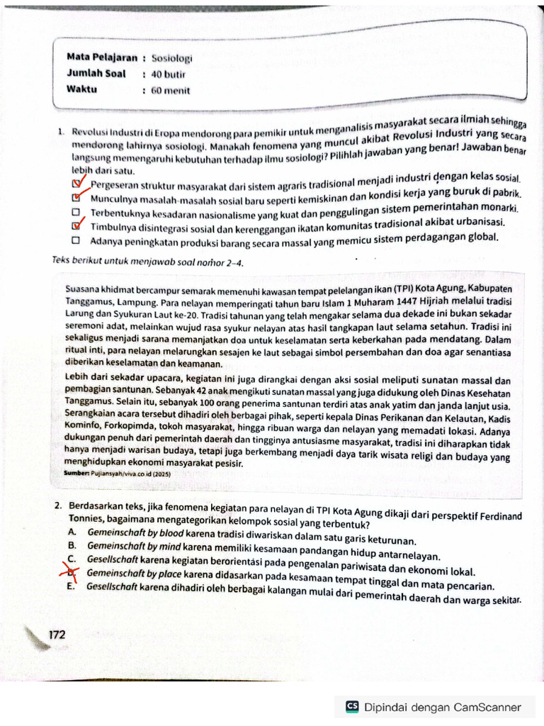 Sosiologi TKA Detik Detik PRED 2 | PDF