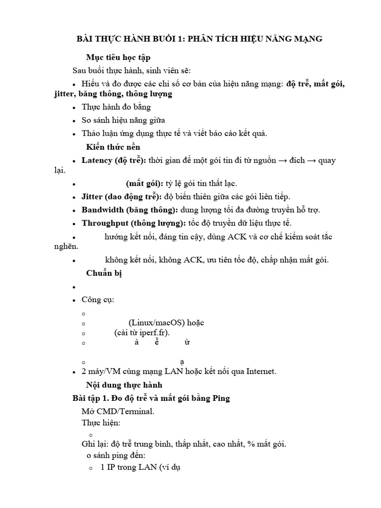 Buoi Thuc Hanh 1 | PDF