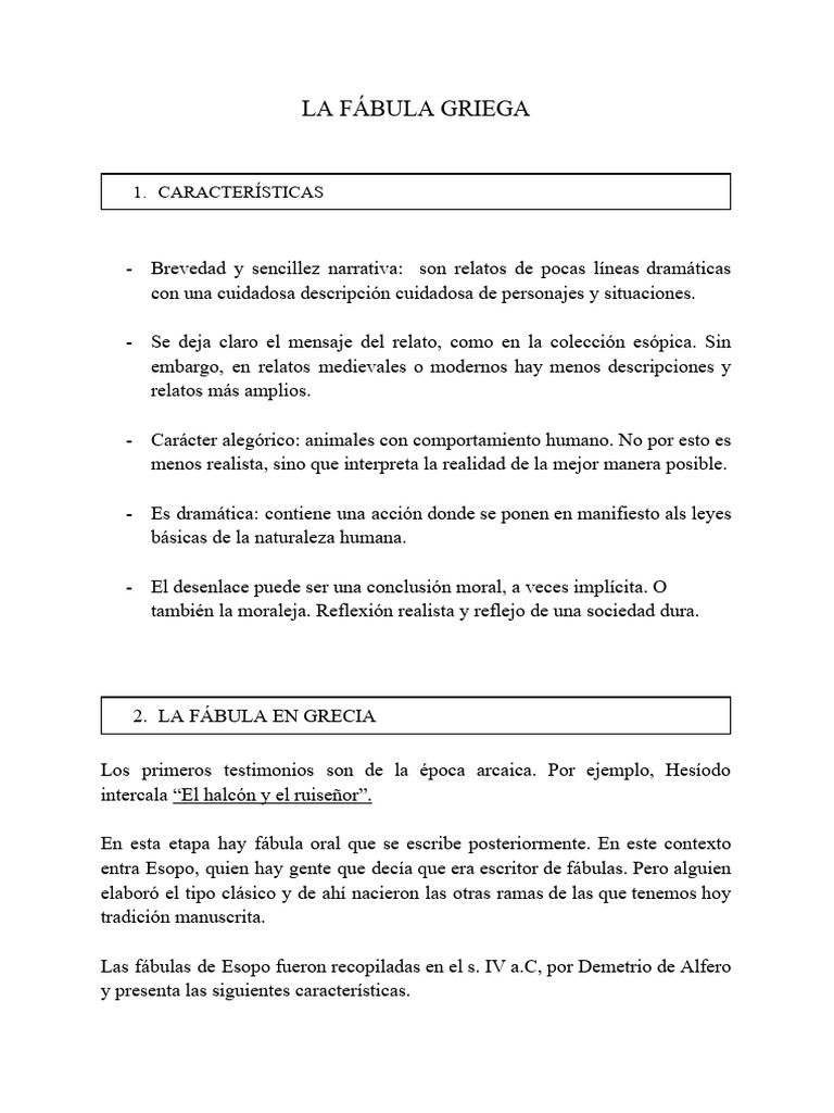 La Fábula Griega | PDF | Fábula